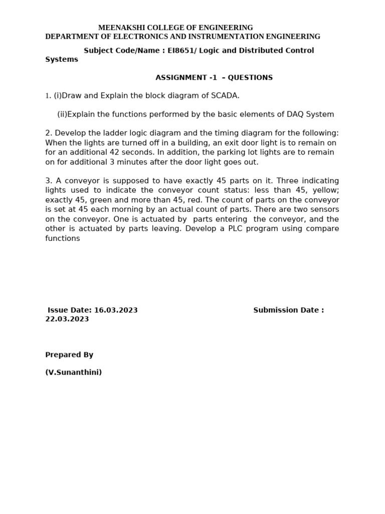 LDCS Assignment 1 QP | PDF