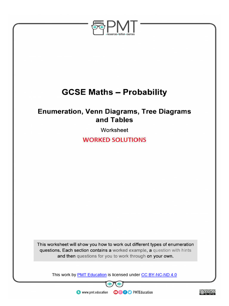 GCSE Maths Probability Worksheet | PDF