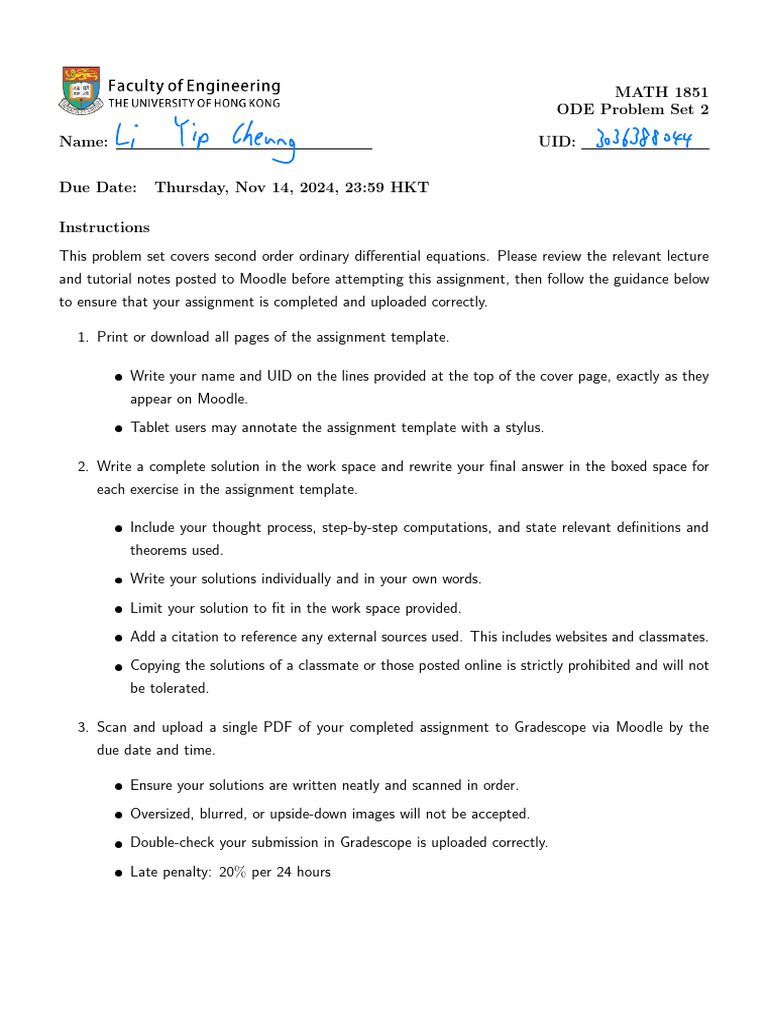 MATH1851 Fall2024 ProblemSet2 | PDF | Mathematical Objects | Mathematics