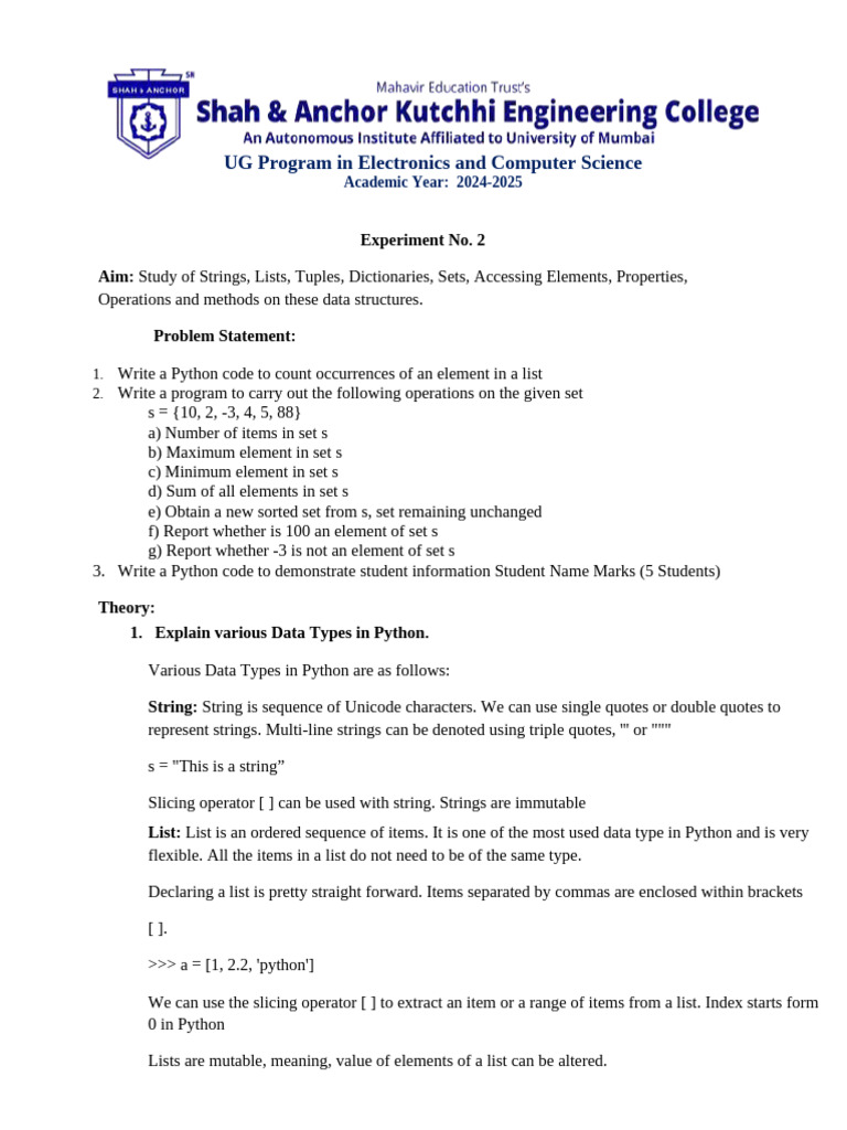 EXPT02 | PDF | String (Computer Science) | Bracket