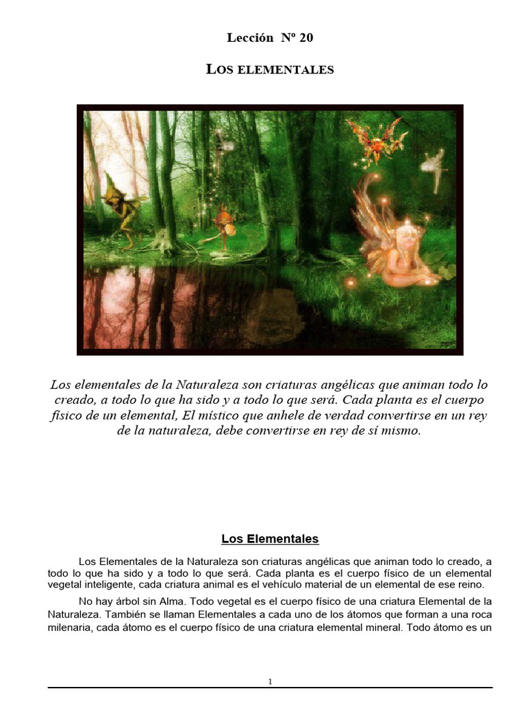 Elementales de la Naturaleza y su Significado | PDF