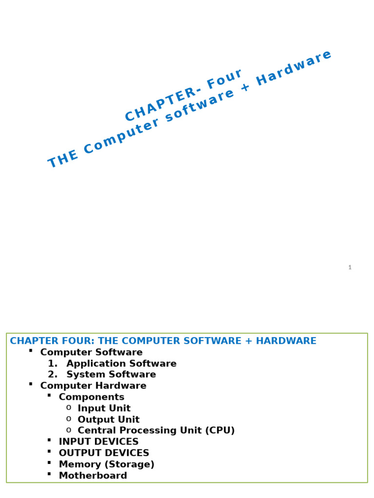 Computer Software and Hardware Overview | PDF | Computer Data Storage ...