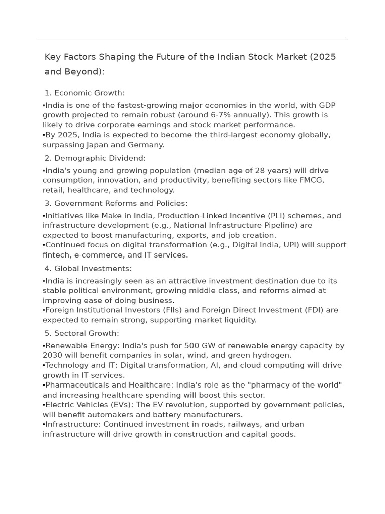Speculated Sectors of Growth and Potential Good Returns Stocks | PDF ...