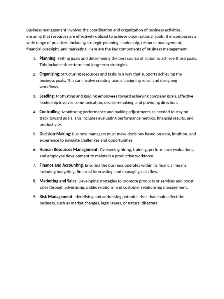 Business Management Essentials | PDF