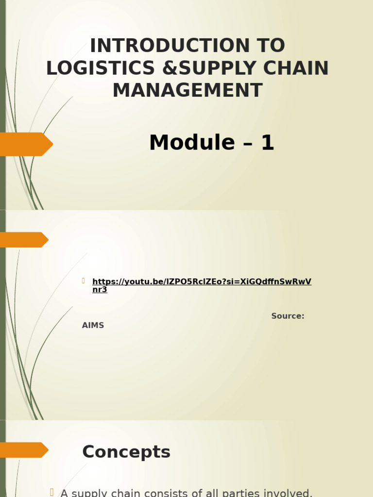 SCM- MODULE 1 (1) | PDF | Supply Chain Management | Supply Chain