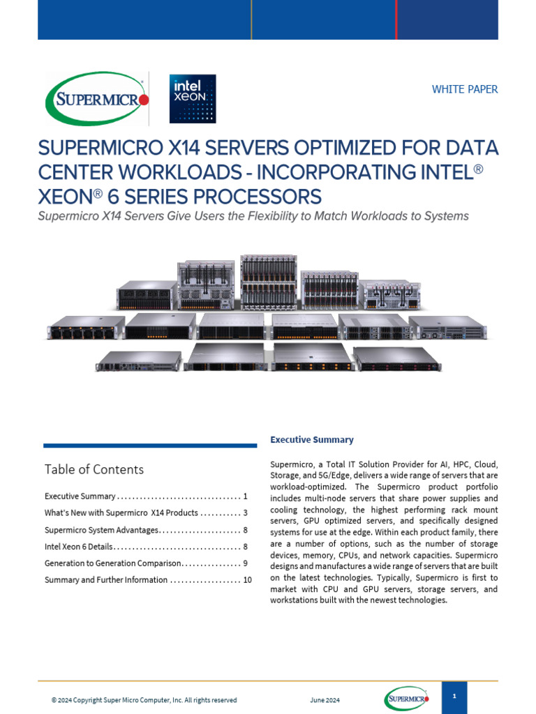 white_paper_X14_Servers | PDF | Central Processing Unit | Data Center