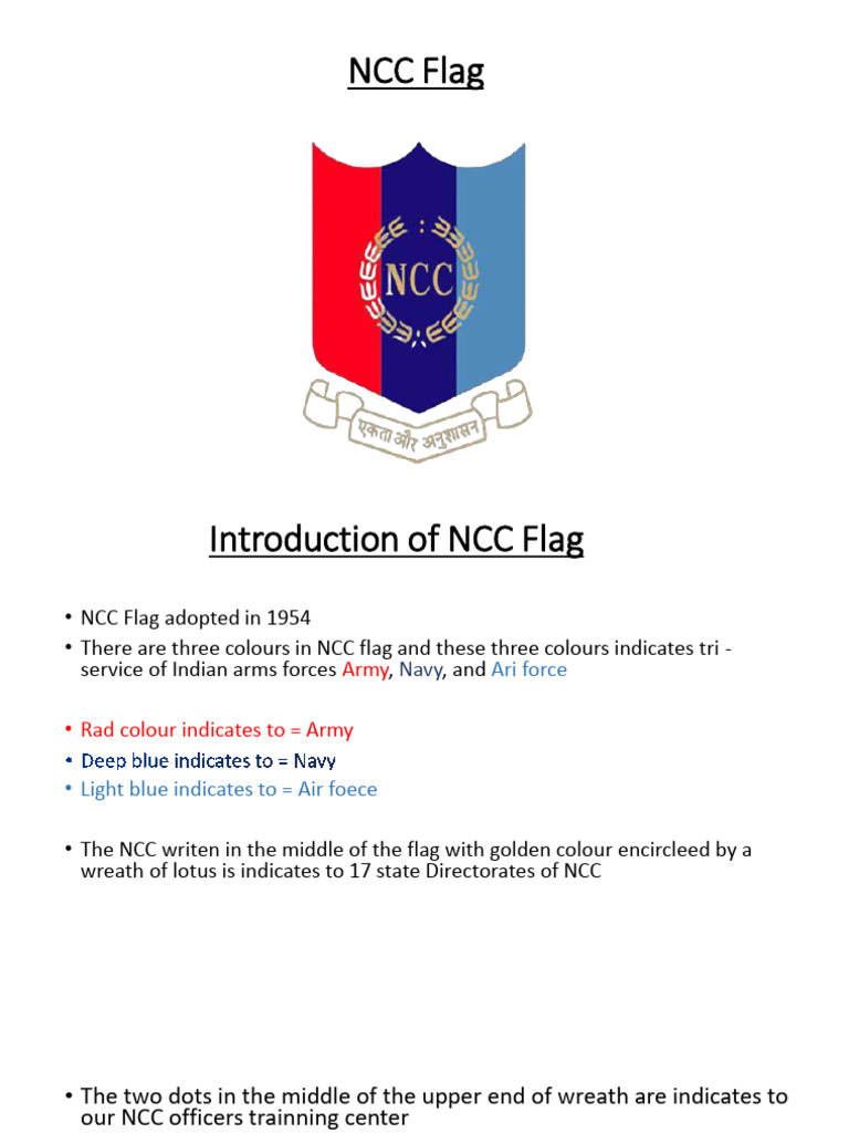 NCC Flag: Symbolism & Significance | PDF