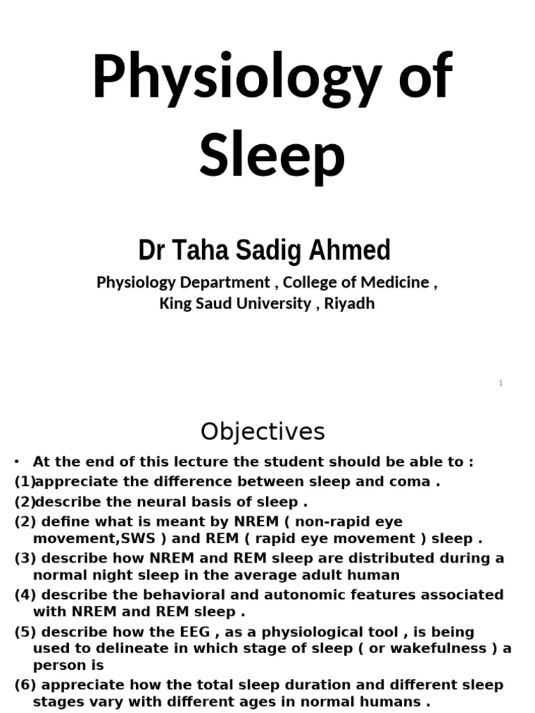 Sleep S Physiology | PDF | Sleep | Rapid Eye Movement Sleep