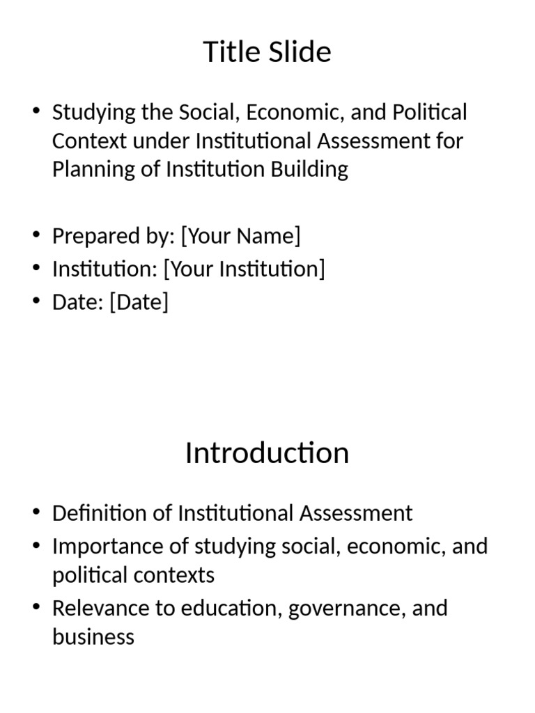Institutional Assessment for Planning | PDF | Governance | Policy