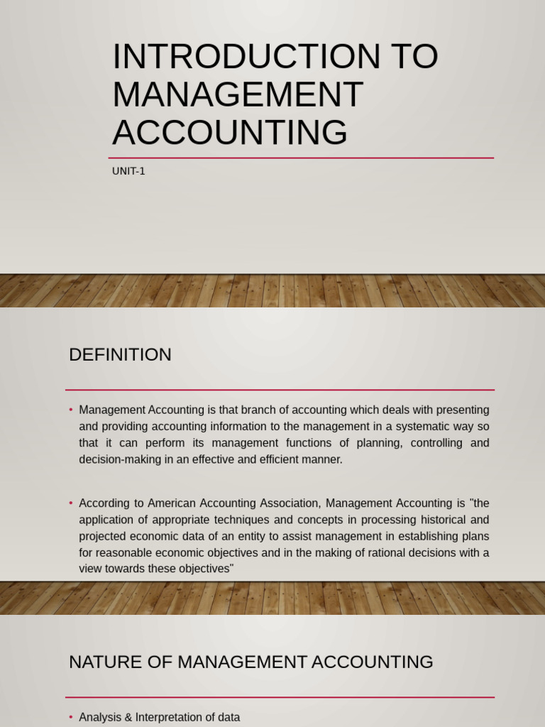 Management Accounting Overview and Techniques | PDF | Cost Accounting ...