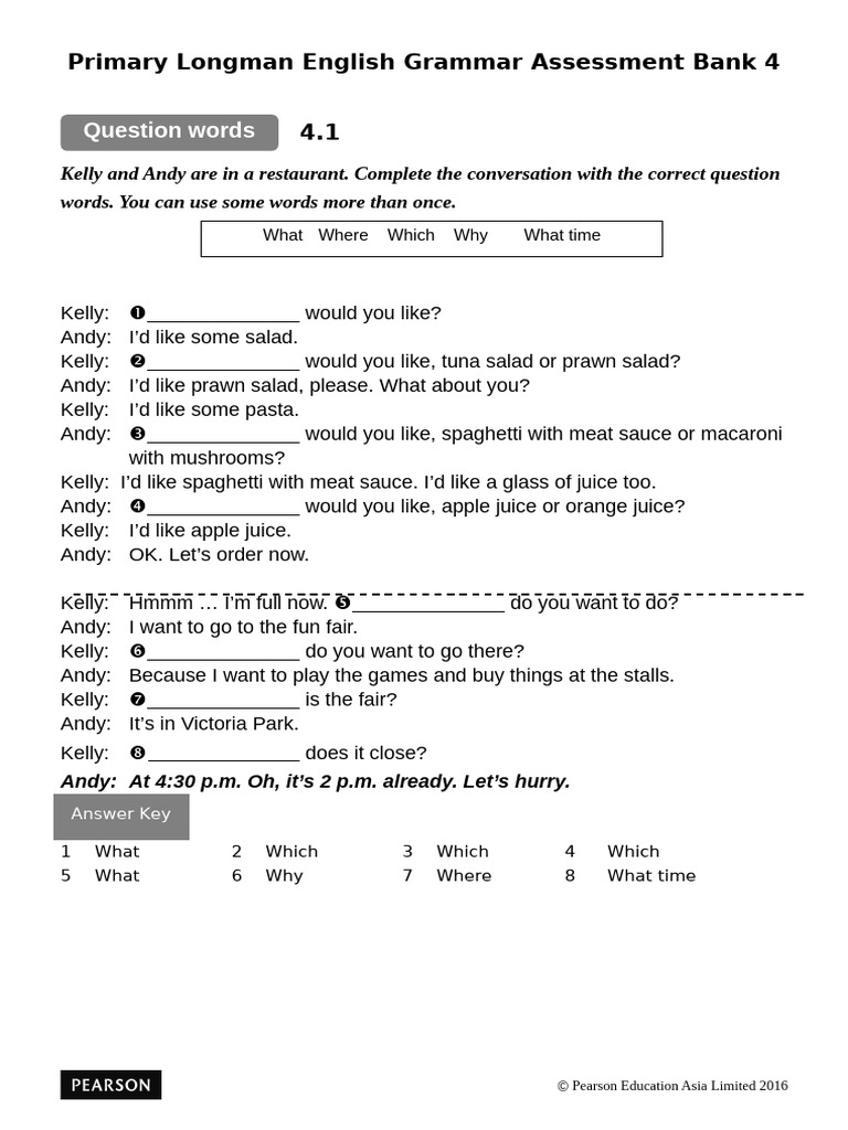 PLE_P4_Question words | PDF