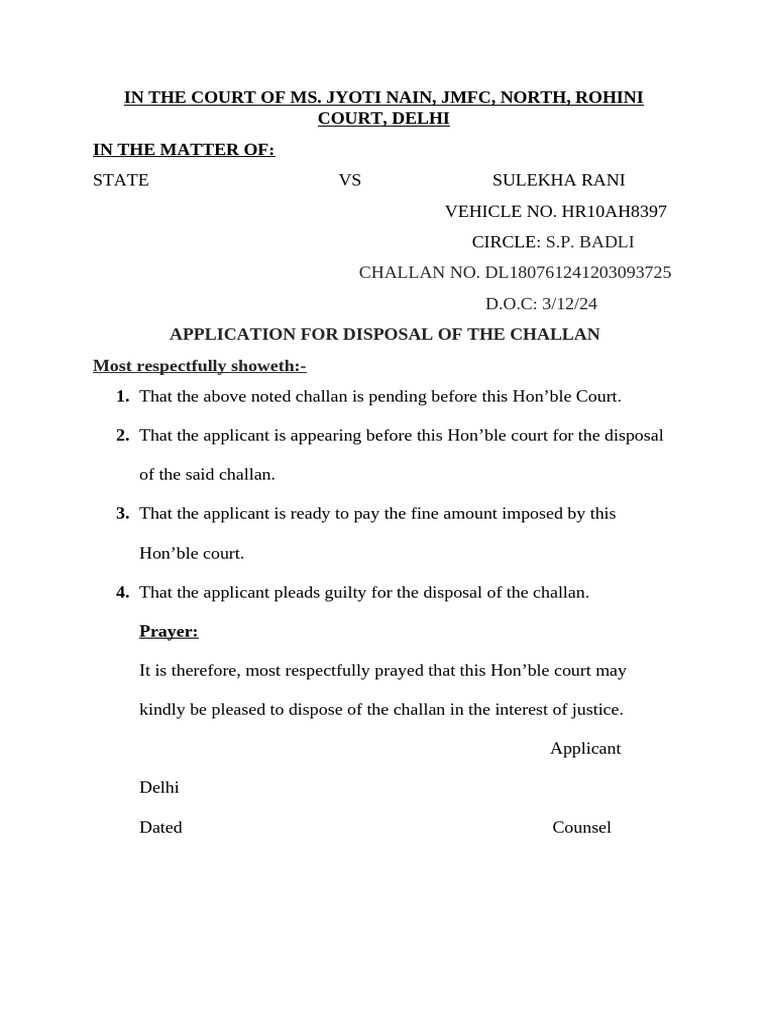 Disposal Challan Format | PDF