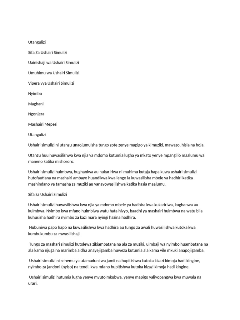 Ushairi Simulizi | PDF