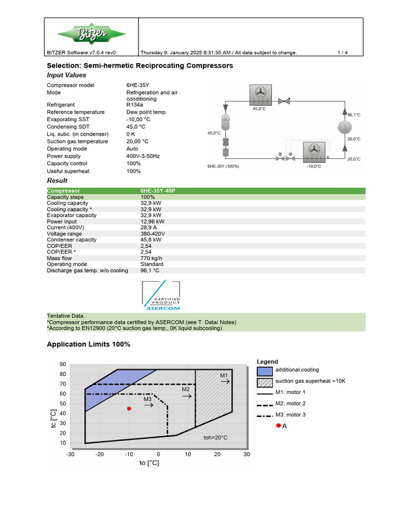 BITZER 6HE-35Y Compressor Specs | PDF | Air Conditioning | Continuum Mechanics