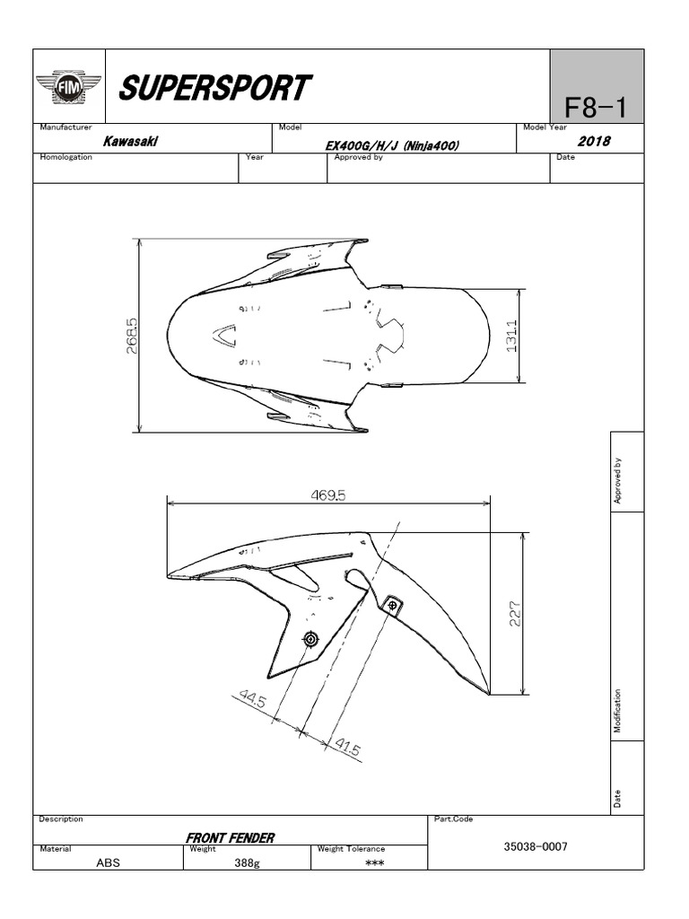f08-01 Ex400g+h+j Front Fender | PDF