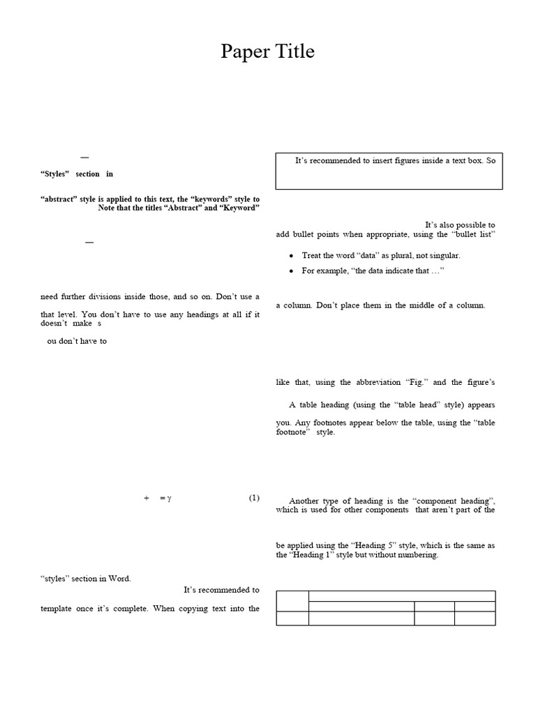 IEEE Paper Format Template | PDF | Note (Typography) | Text