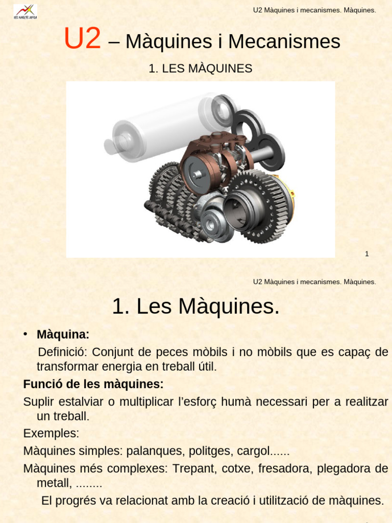 U2 Màquines I Mecanismes Les Màquines V1 | PDF