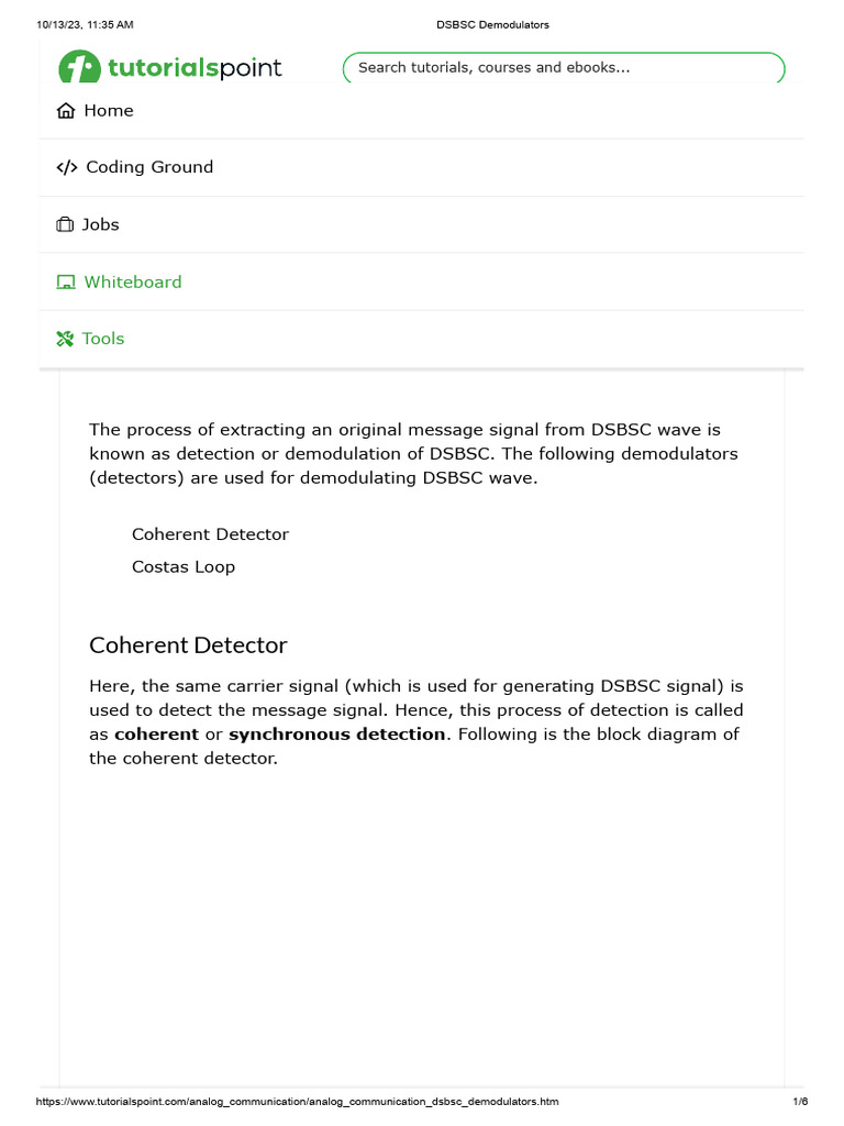 3 9 39 DSBSC Demodulators | PDF | Detector (Radio) | Electronics