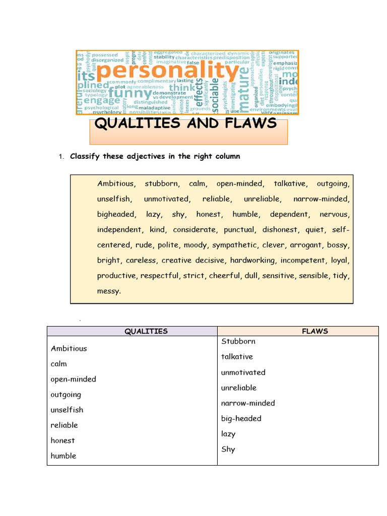 PDF02. Vocabulary Qualities and Flaws | PDF