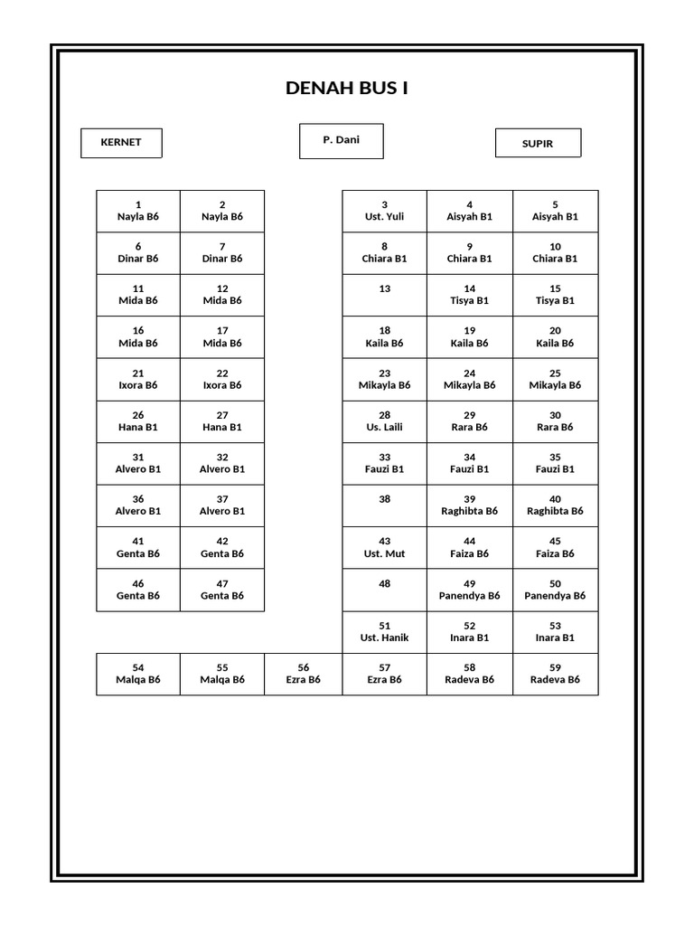 DENAH BIS 1 60 Seat | PDF