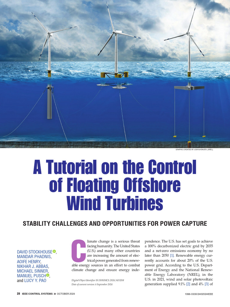 A Tutorial on the Control of Floating Offshore Wind Turbines Stability ...