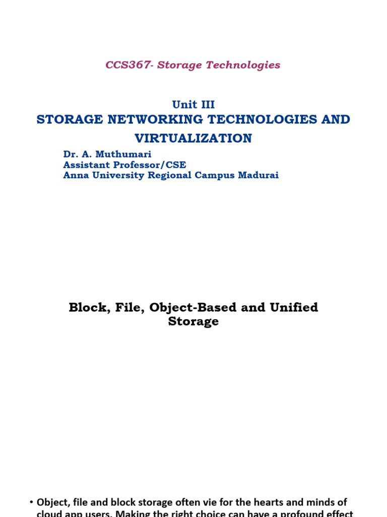 Storage Networking Technologies Explained | PDF | Computer File | File ...
