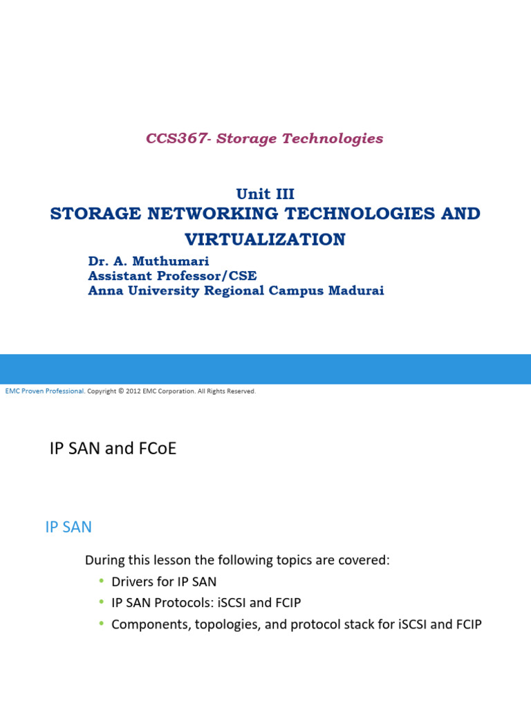Storage Technologies Unit 3 Part 4 | PDF | Internet Protocol Suite | Osi Model