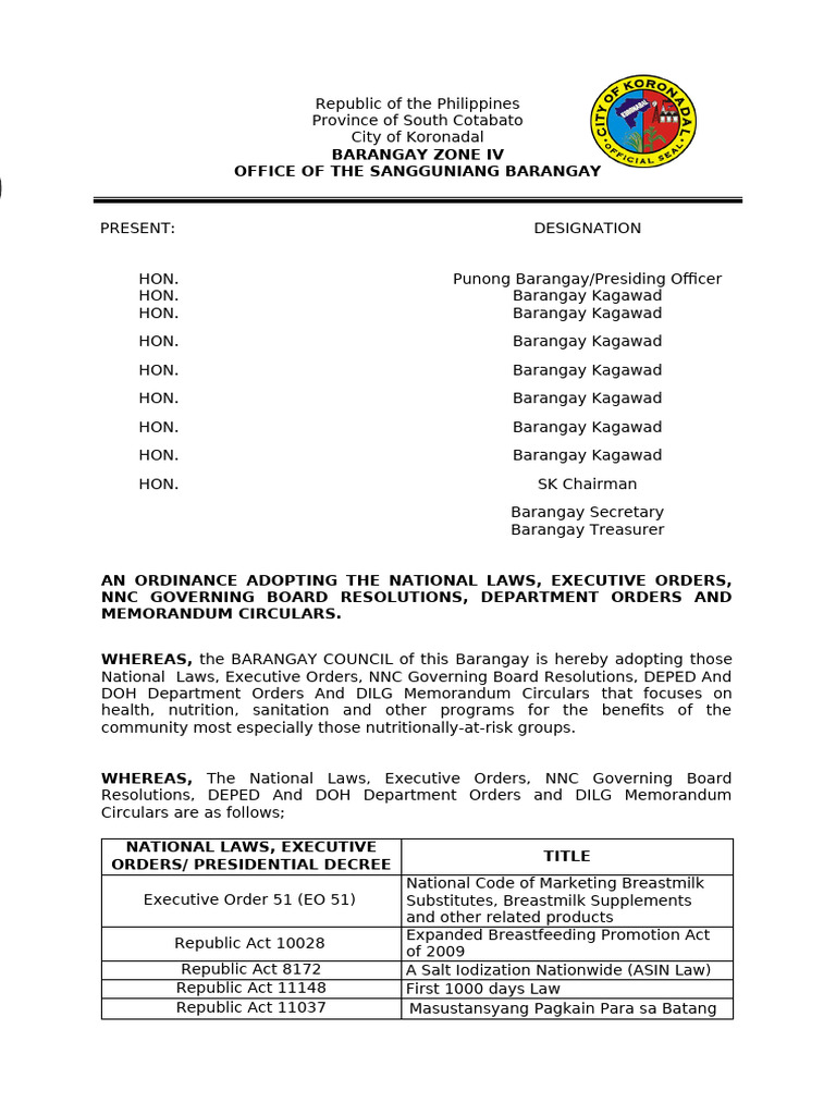 Resolutions For Adoption - Cno | PDF | Human Nutrition | Nutrition