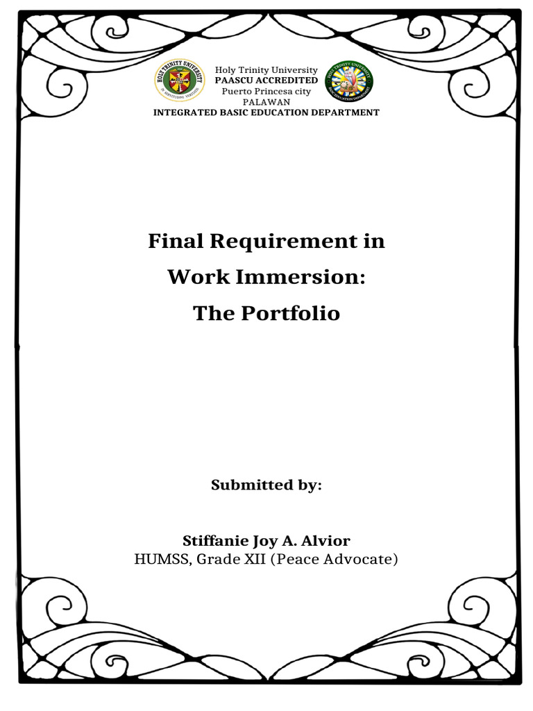 ALVIOR,Work Immersion | PDF | Faith