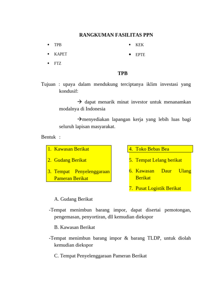 Fasilitas PPN dan TPB di Indonesia | PDF