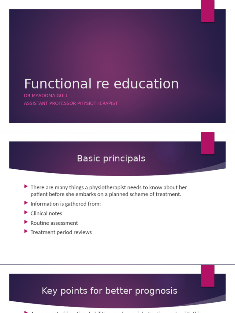 Functional Re-Education Techniques in Physiotherapy | PDF | Anatomical ...