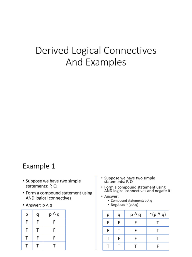Derived Logical Connectives | PDF | Syntax (Logic) | Mathematical Logic