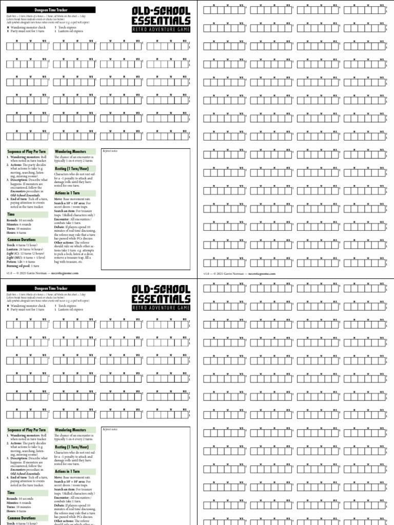 Dungeon Time Tracker | PDF | Role Playing Games | Gaming