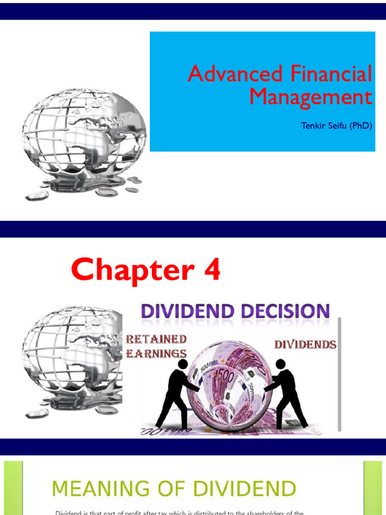 Chap 4 Dividend Decision Revised Pdf Dividend Capital Structure