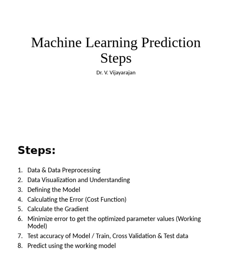 ML Steps | PDF