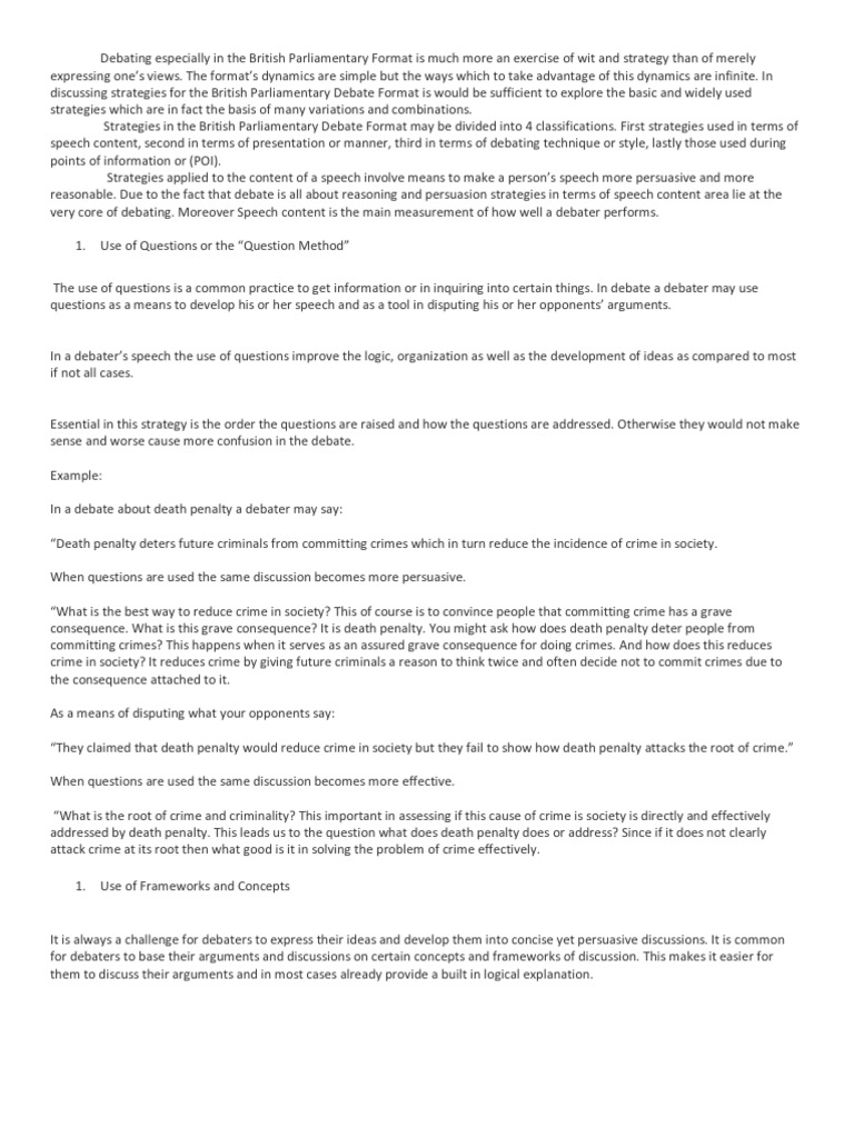 BP Debate Strat | Argument | Crimes