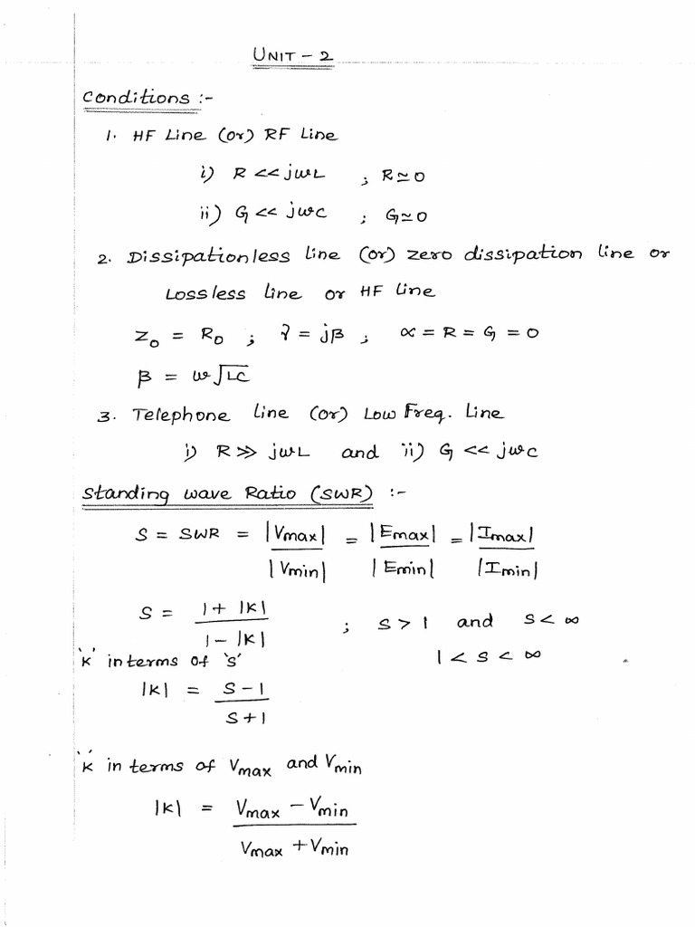 TLRF Unit 2 Solved Problems Revised | PDF | Transmission Line | Electronics
