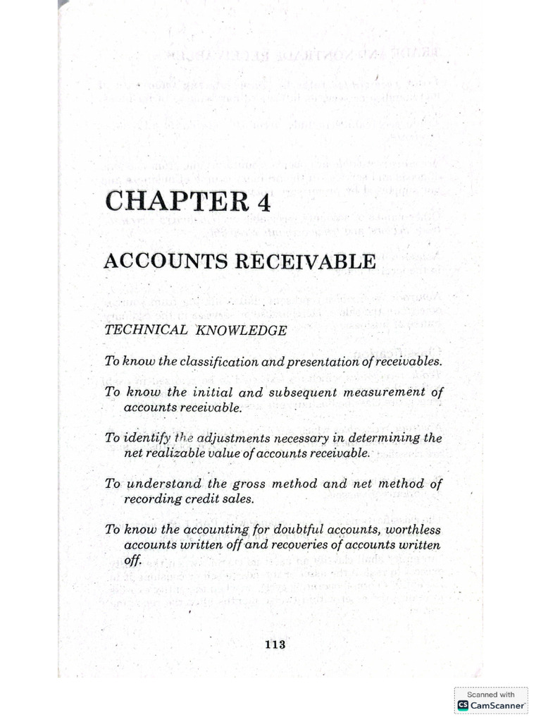 IntAcc1 Valix Chapter 4 Accounts Receivables | PDF
