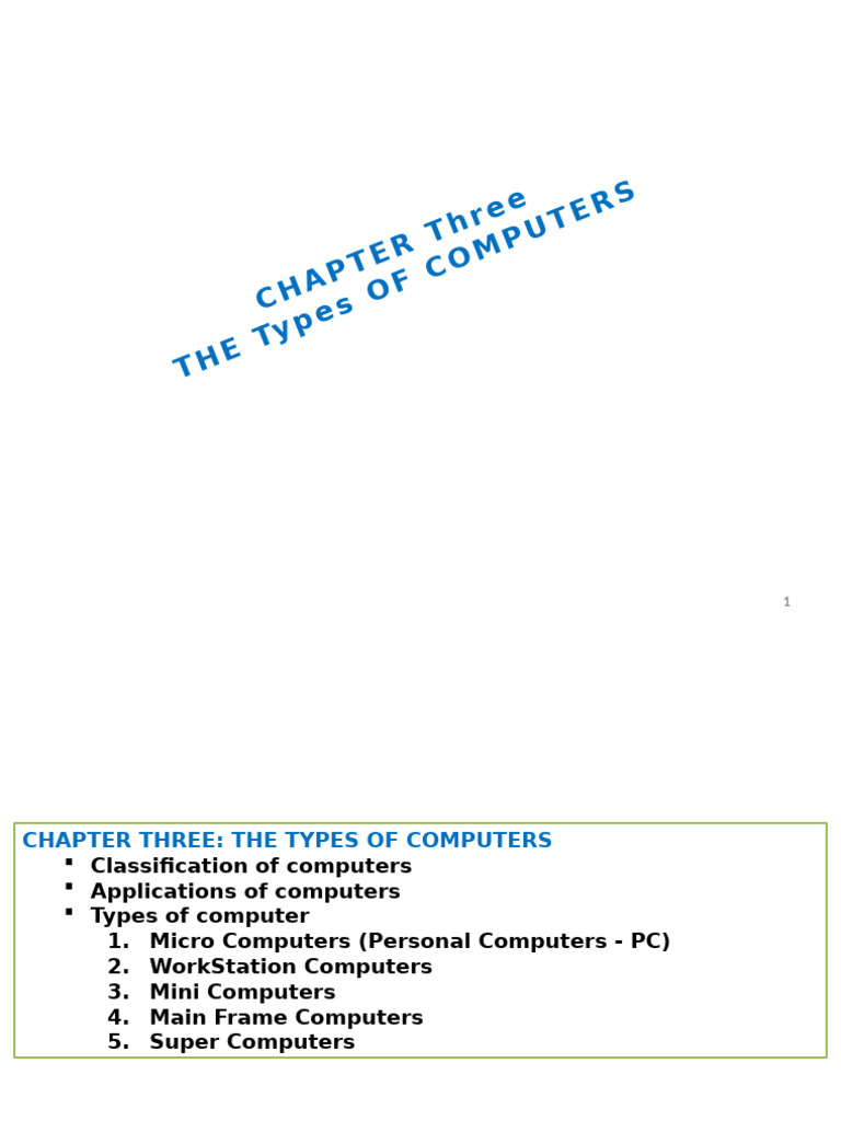 CHAPTER 3 - TYPES OF COMPUTERS (1) | PDF | Personal Computers | Desktop Computer