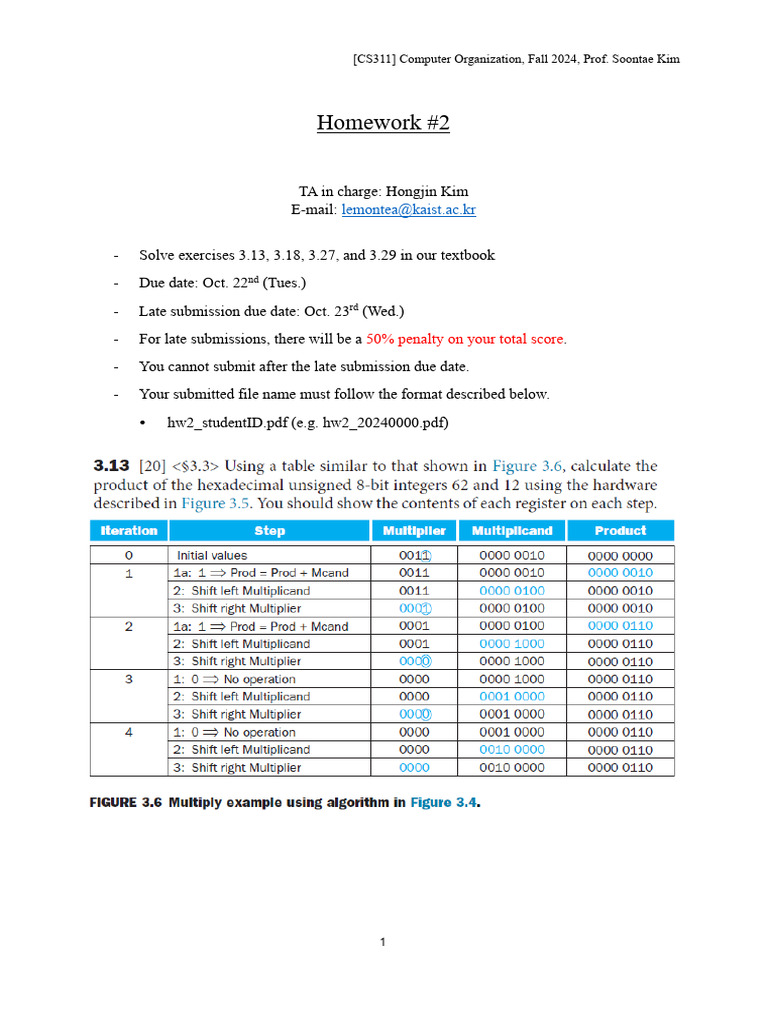 CS311 2024 Homework 2 | PDF