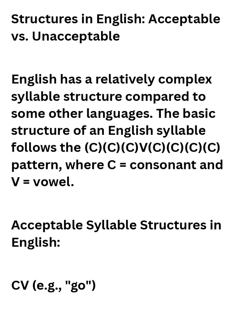 Structures in English Acceptable vs. Unacceptable - 20250202 - 204933 ...