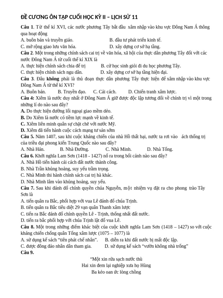 Đề Cương Cuối Hk2 | PDF