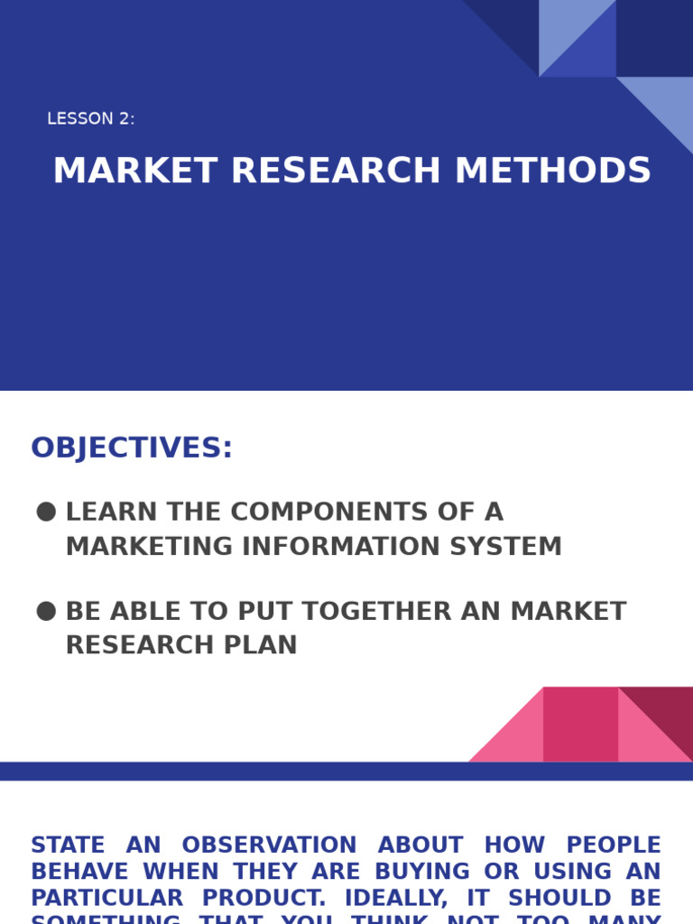 Lesson-2_-Market-Research-Methods-1 | PDF | Survey Methodology | Marketing Research