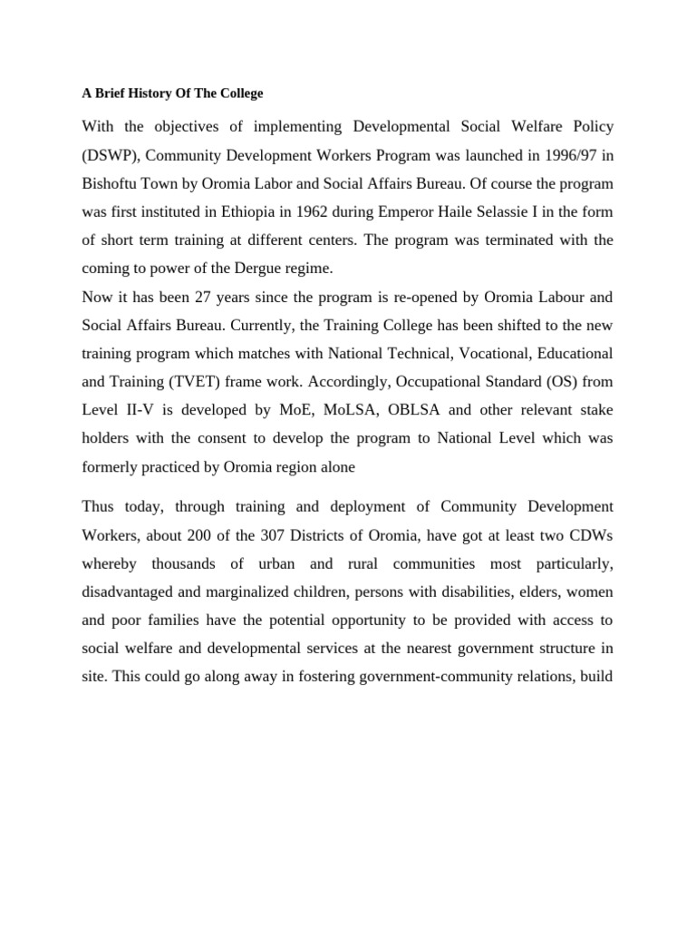 Bishoftu Polytechnic College Overview | PDF | Governance | Swot Analysis