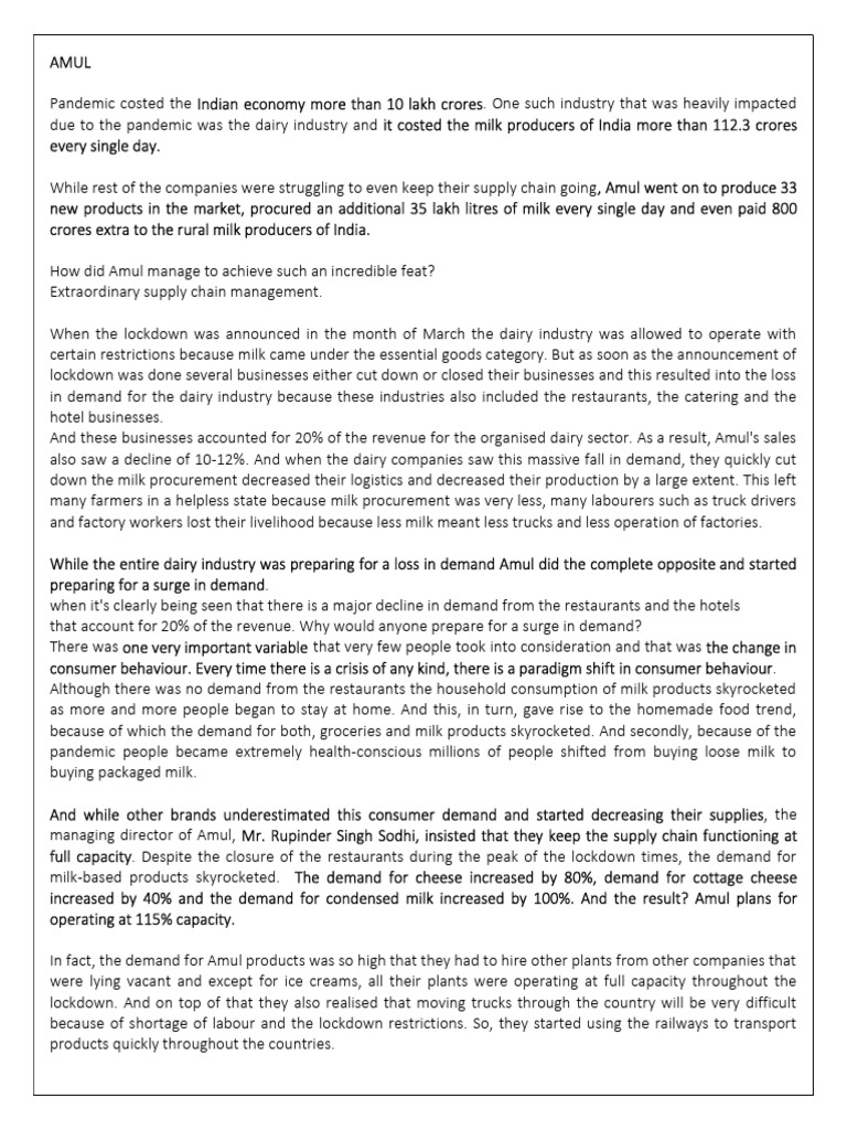 Amul Case Study Transcript | PDF | Employment | Advertising