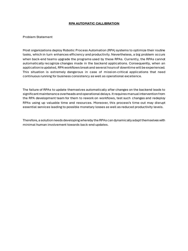 Rpa Automatic Callibration | PDF