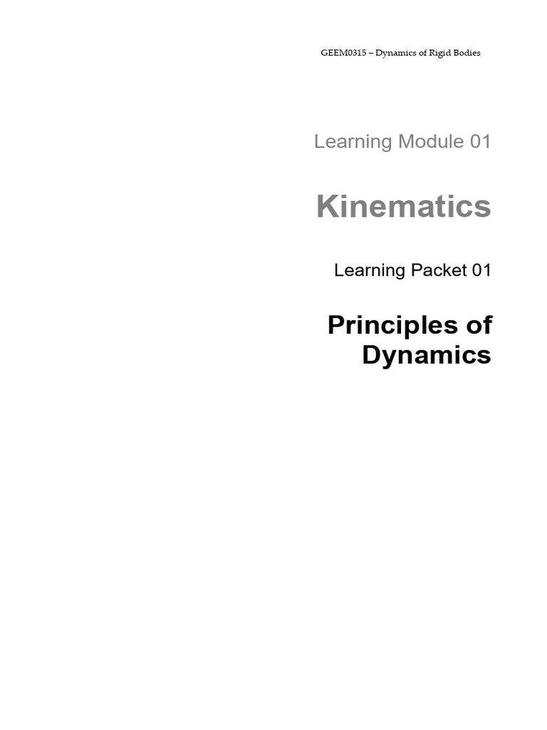Topic 1 - Principles of Dynamics | PDF | Force | Classical Mechanics