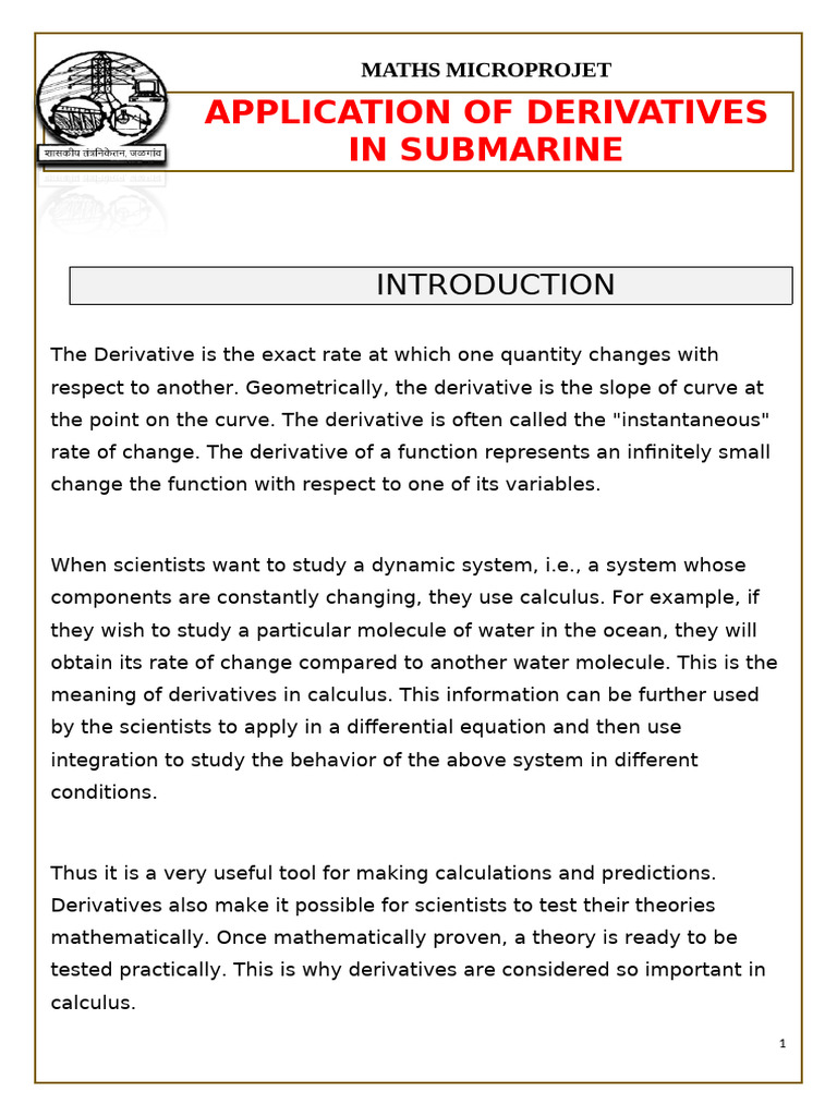 Maths Microproject Second Sem (Final) | PDF | Calculus | Derivative
