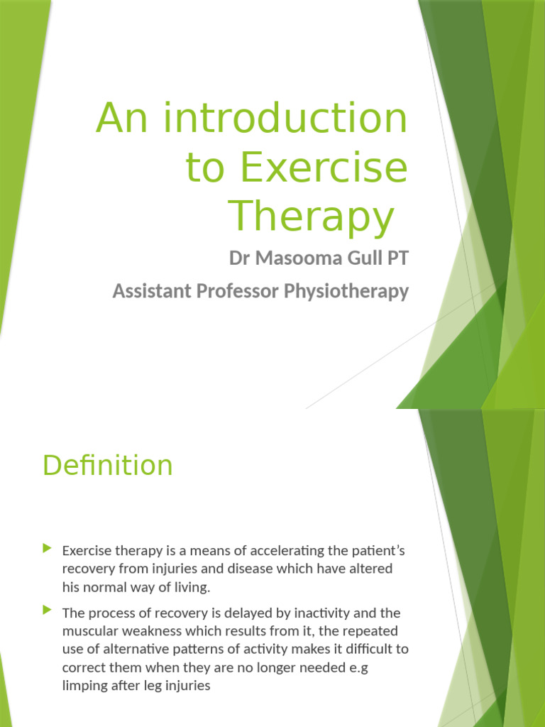 An Introdution To Exercise Therapy | PDF | Pelvis | Physical Therapy