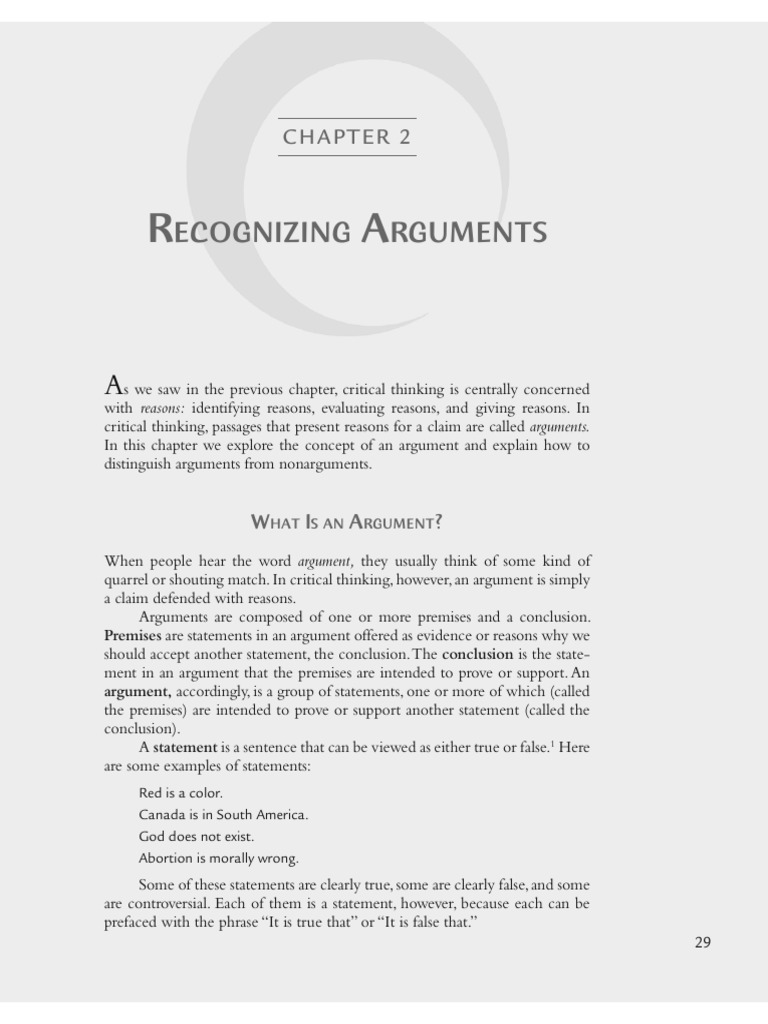 Critical Thinking - Chapter 2 | PDF